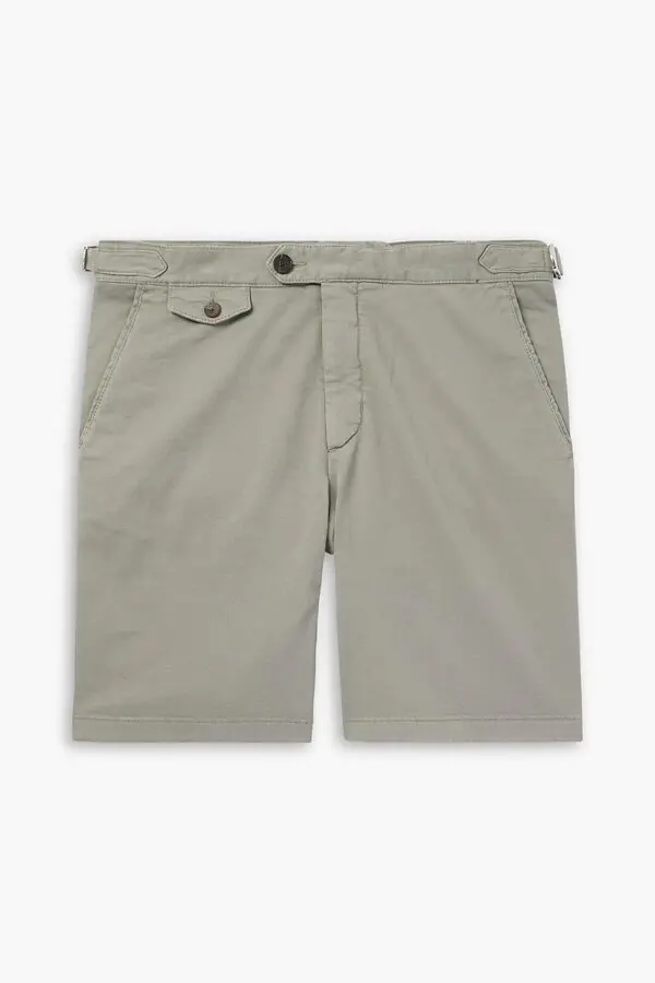 Mr P. Straight-leg Cotton-blend Twill Bermuda Shorts - Gray