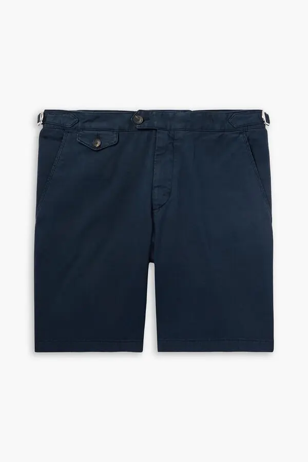 Mr P. Straight-leg Cotton-blend Twill Bermuda Shorts - Navy