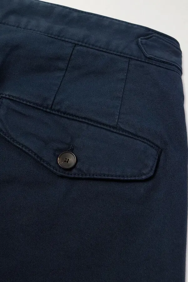 Mr P. Straight-leg Cotton-blend Twill Bermuda Shorts - Navy