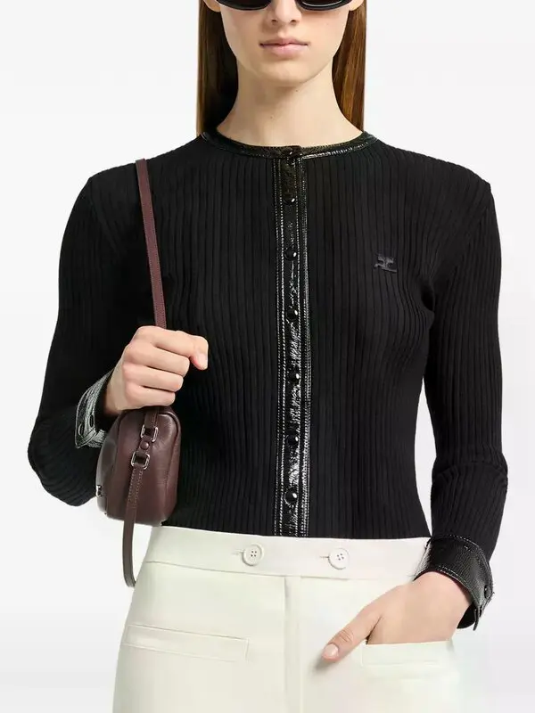 COURREGES Ribbed-knit Cardigan