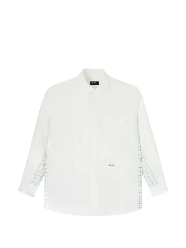 A.p.c. Plaid-insert Long-sleeve Shirt - Blue