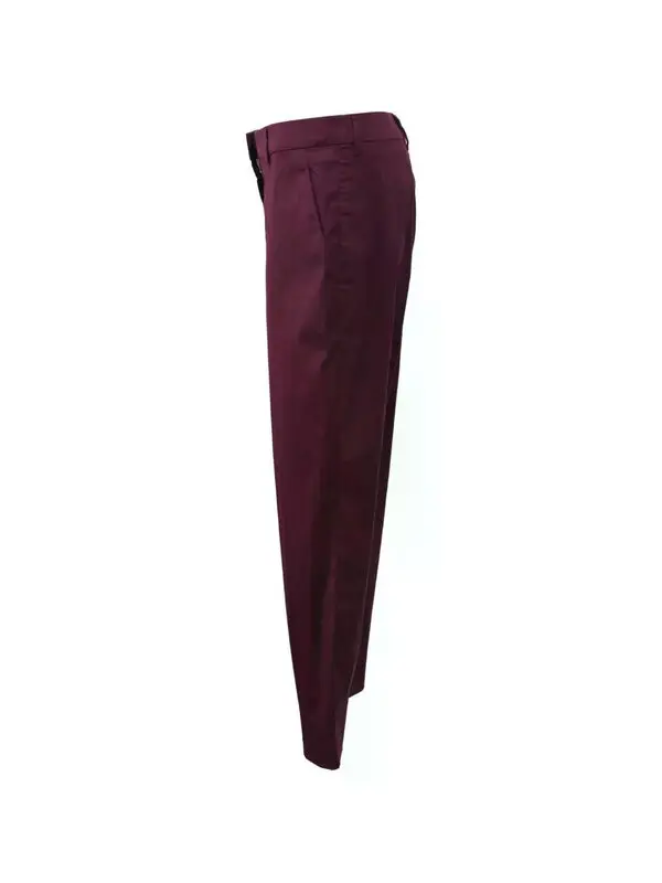 Miu Miu Burgundy Cotton Straight-leg Trousers