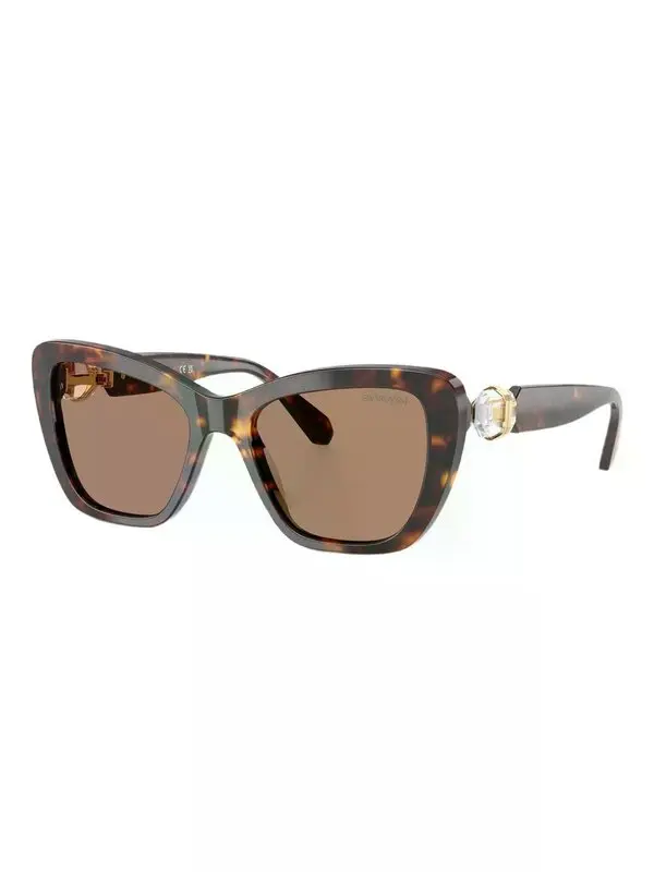 SWAROVSKI Tortoiseshell-pattern Cat-eye Sunglasses - Brown