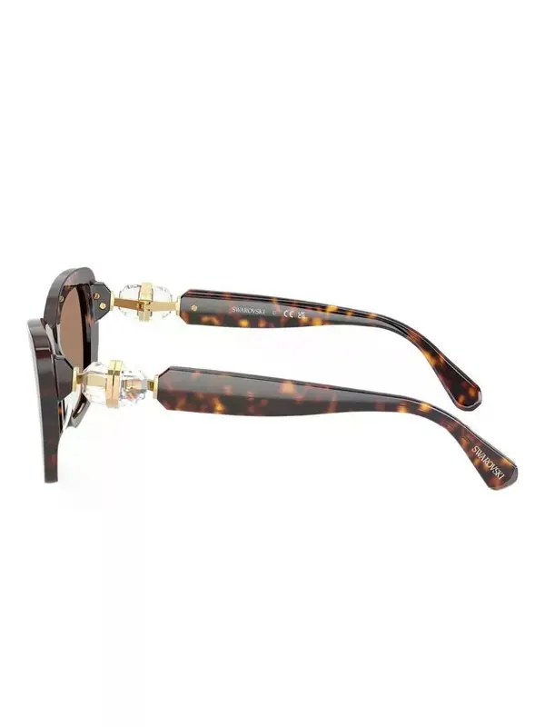 SWAROVSKI Tortoiseshell-pattern Cat-eye Sunglasses