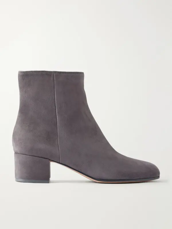 GIANVITO ROSSI Joelle 45 Suede Ankle Boots - Gray
