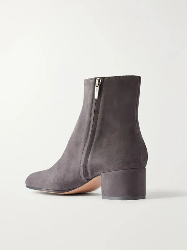 GIANVITO ROSSI Joelle 45 Suede Ankle Boots - Gray