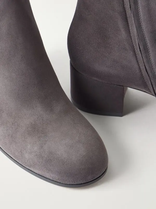 GIANVITO ROSSI Joelle 45 Suede Ankle Boots - Gray