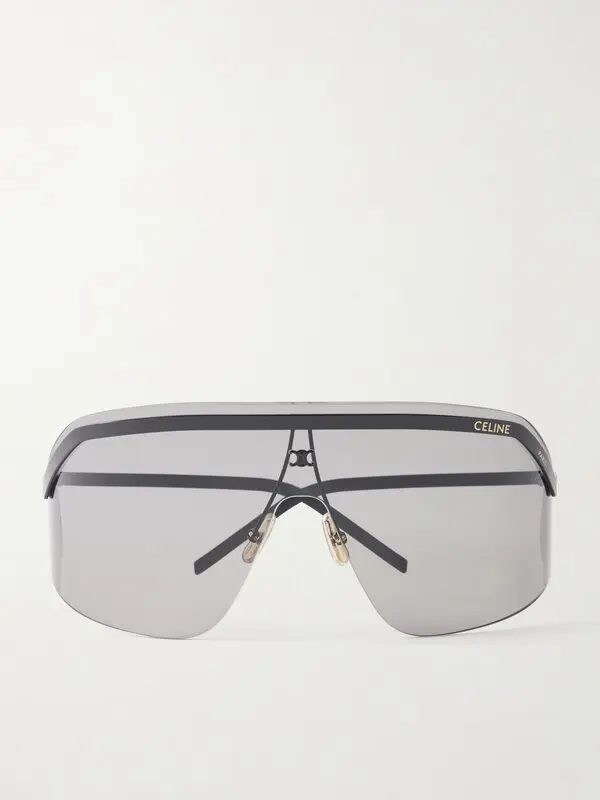 Celine Black Mask Metal Sunglasses - Gray
