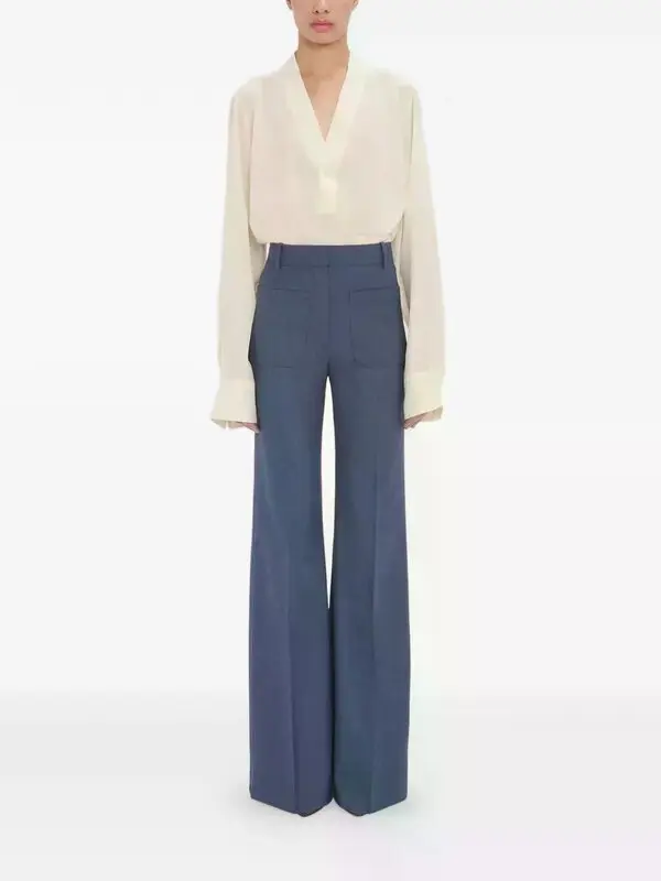 Victoria Beckham Alina Patch-pocket Tailored Trousers - Blue