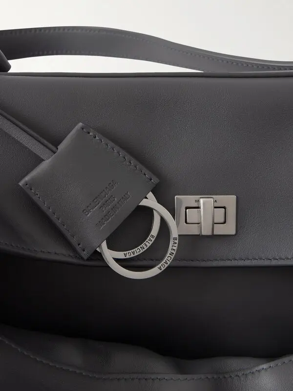 Balenciaga Rodeo Medium Leather Shoulder Bag - Gray