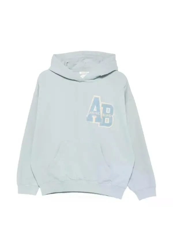 ANINE BING Logo Patch Hoodie - Blue