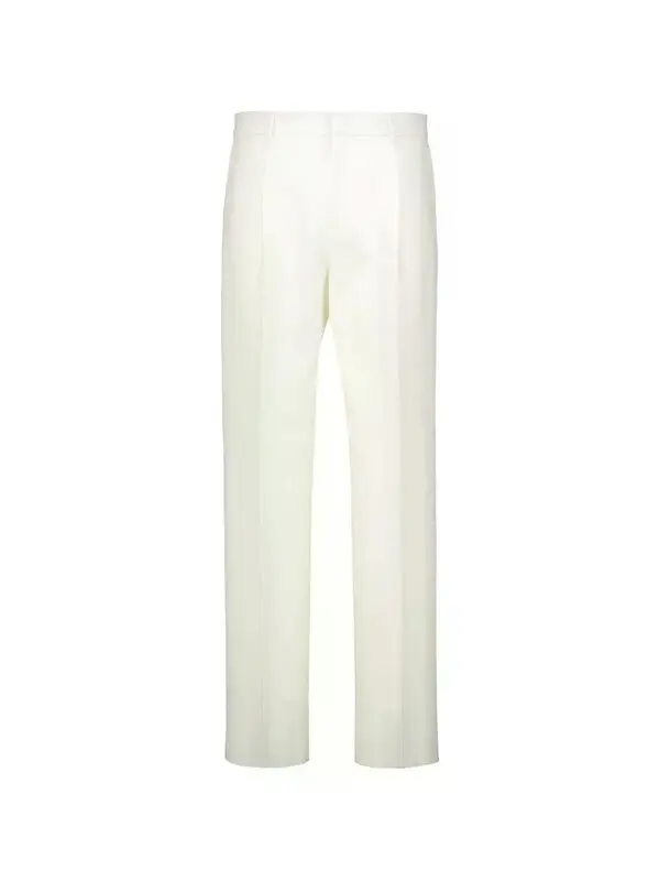 FERRAGAMO Pleated Straight-leg Trousers - White