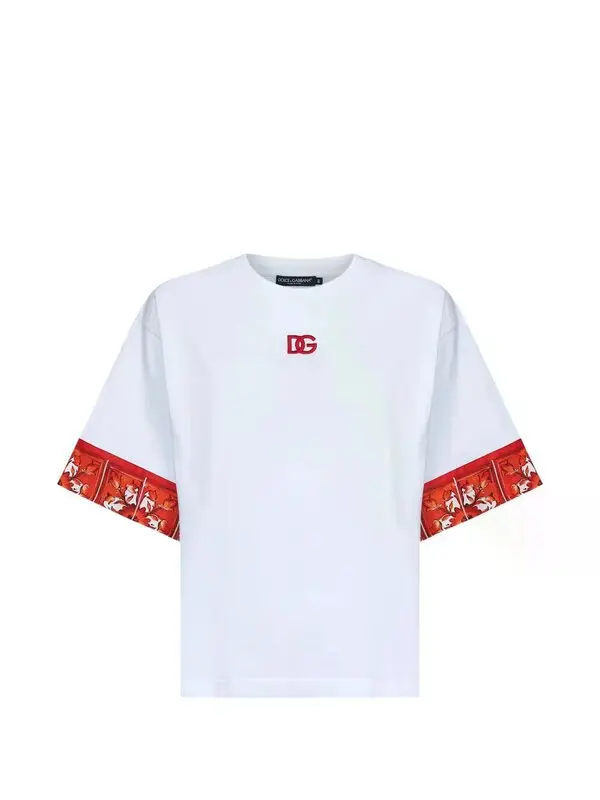 Dolce & Gabbana Dg Logo Embroidered T-shirt - White