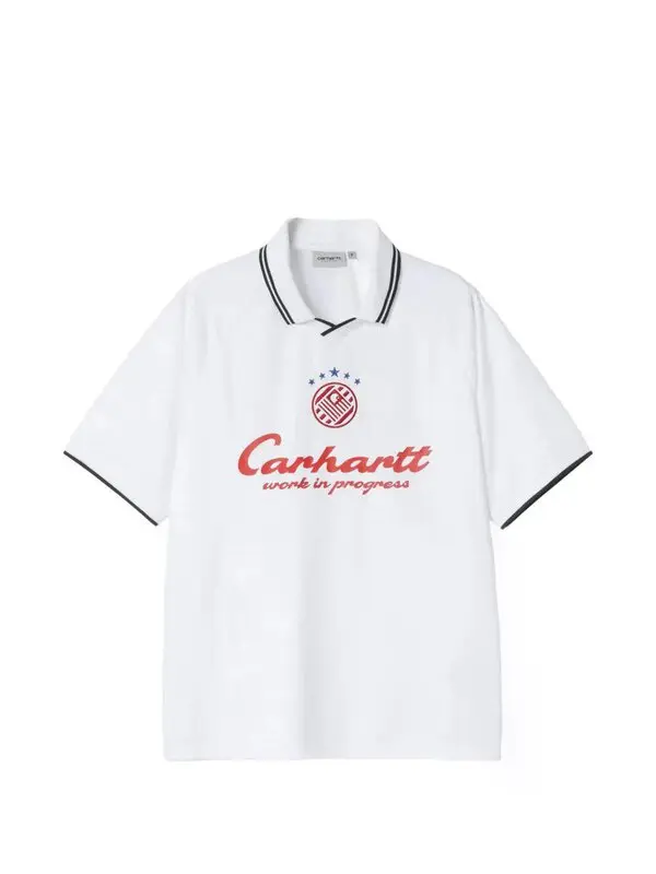 Carhartt Work In Progress Terrace Logo-print Short Sleeve Polo Shirt - White