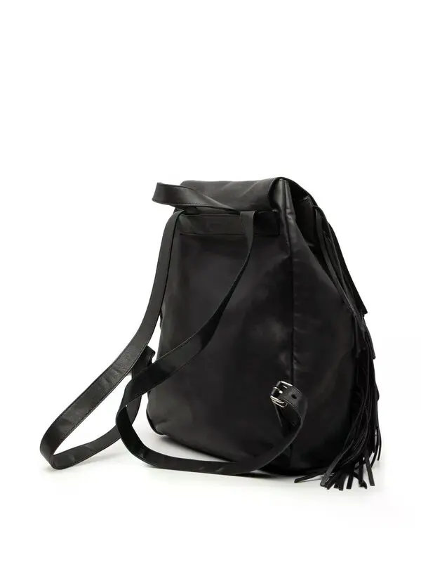 Saint Laurent Calfskin Fringe Festival Backpack - Black