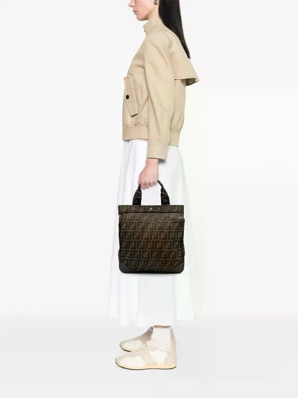 Fendi Zucca Canvas Shopping Tote Bag