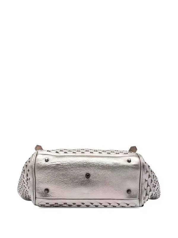 Burberry Metallic Woven Leather Tote Bag