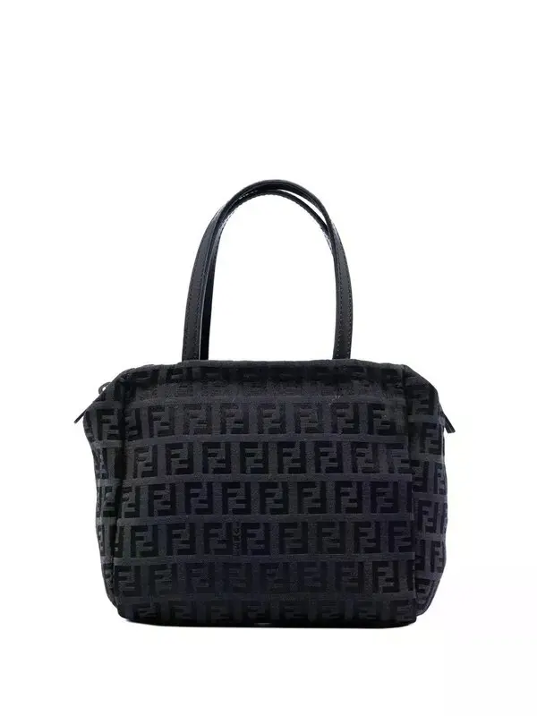 Fendi Zucchino Canvas Handbag - Black