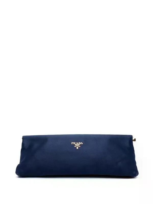 Prada Satin East West Frame Clutch Bag