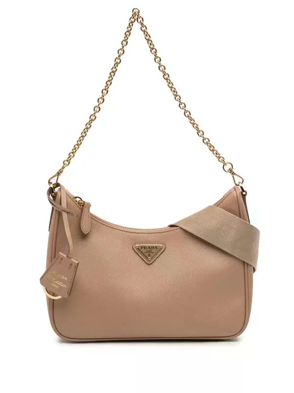 Prada Saffiano Lux Re-edition 2005 Satchel - Brown
