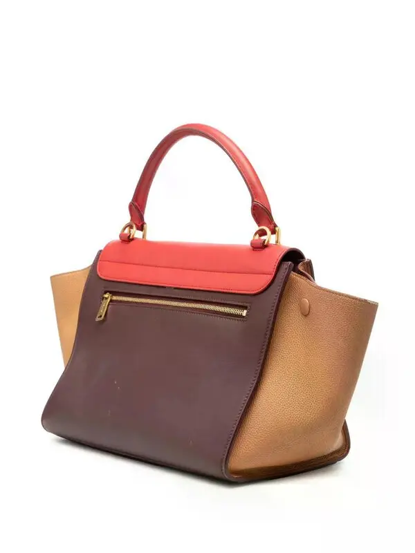 Celine Tricolor Leather Trapeze Satchel