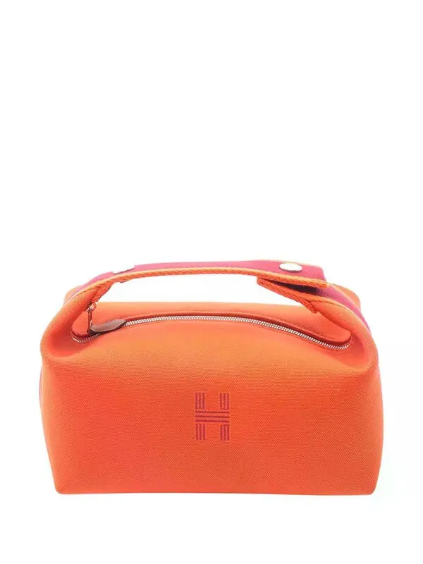 Hermès Toile Bride A Brac Case Vanity Bag - Orange