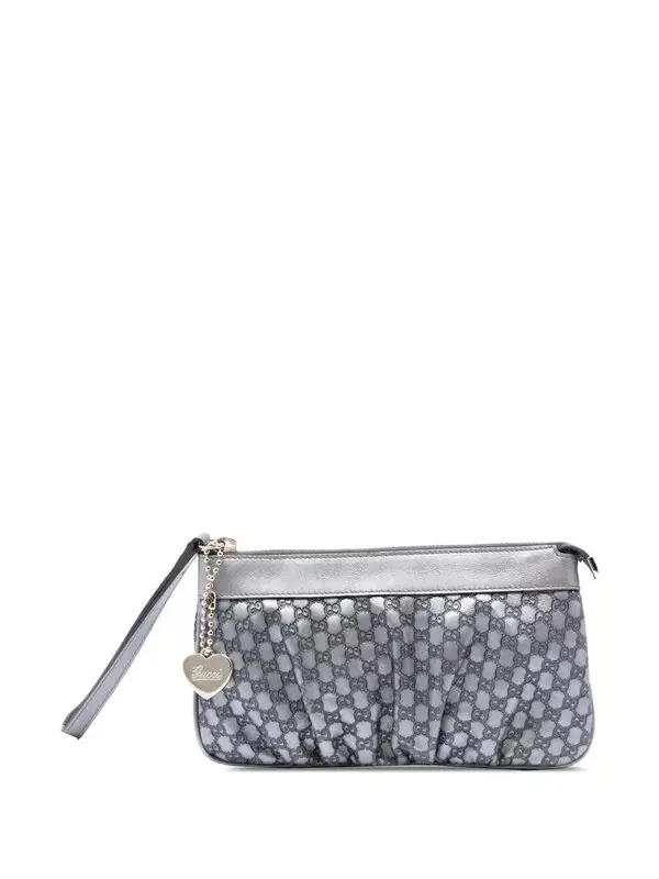 Gucci Microssima Heart Wristlet Pochette Clutch Bag