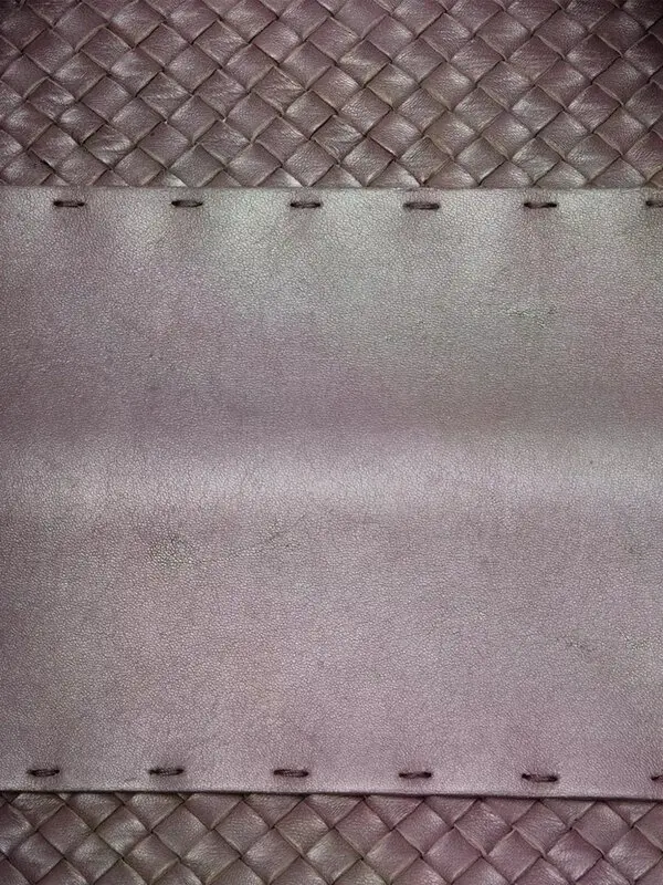 Bottega Veneta Limited Edition Medium Lambskin Intreccio Cabat Tote Bag - Purple