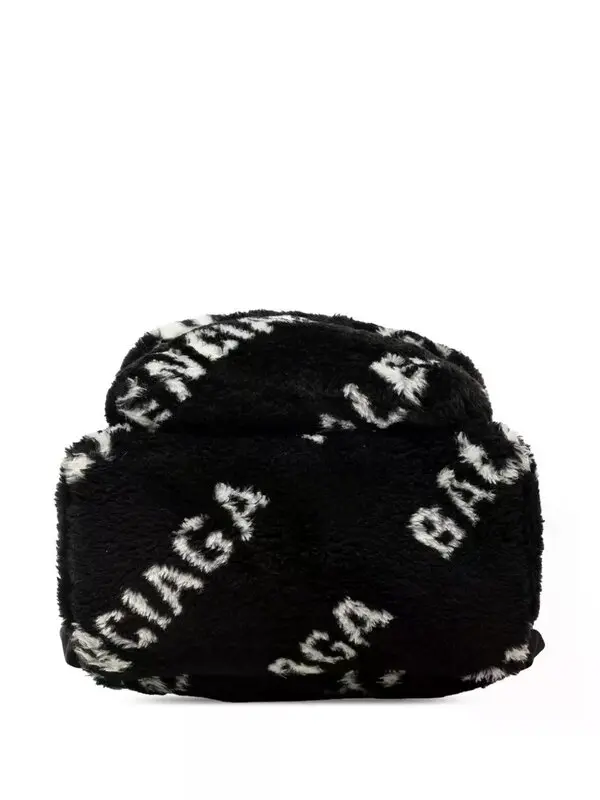 Balenciaga Small Faux Fur Diagonal Logo Backpack