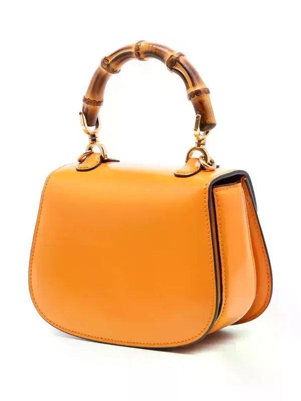 Gucci 1947 Bamboo Top Handle Bag Satchel - Orange