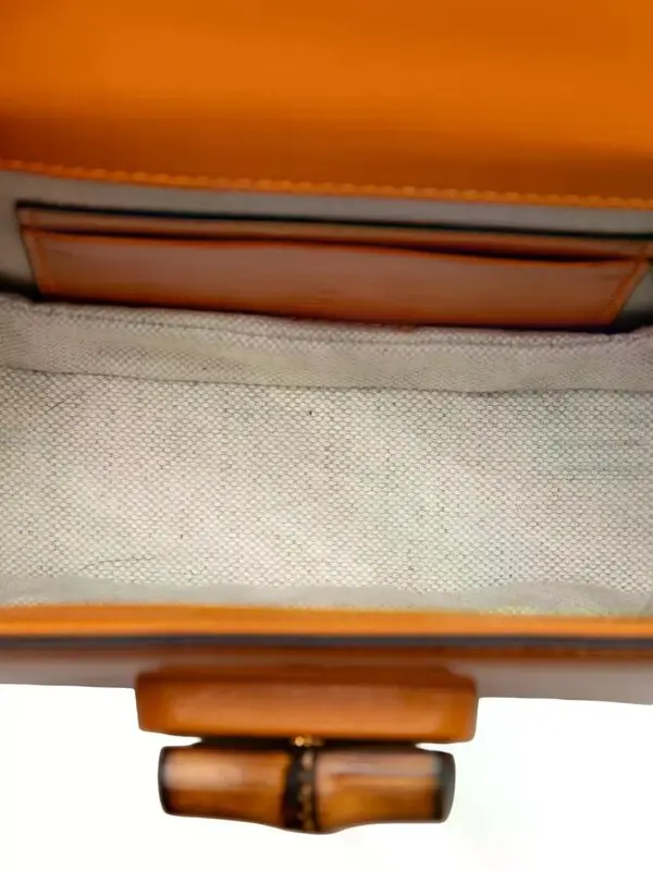 Gucci 1947 Bamboo Top Handle Bag Satchel - Orange