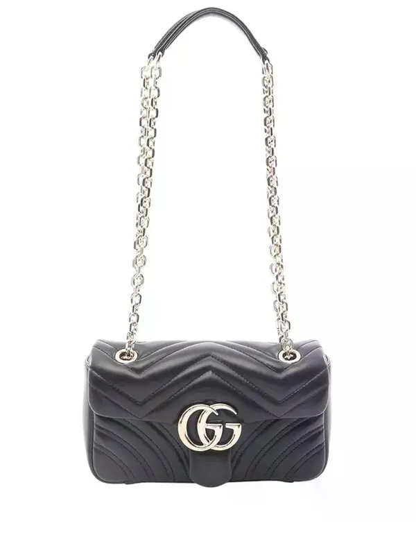 Gucci Gg Marmont Matelassé Leather Shoulder Bag - Black
