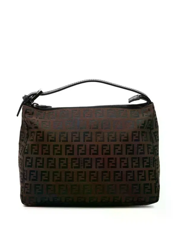Fendi Zucchino Canvas Handbag - Brown