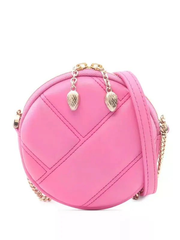 BVLGARI Serpenti Cabochon Round Crossbody Bag - Pink