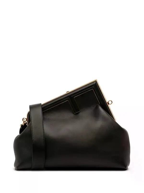 Fendi Medium Nappa Leather Shoulder Bag - Black