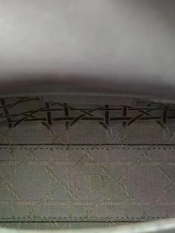 Dior Iridescent Lambskin Cannage Lady Satchel - Silver