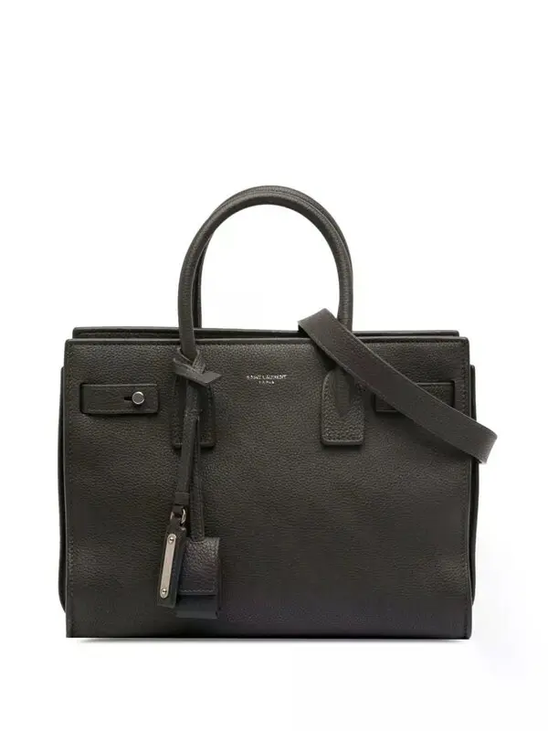 Saint Laurent Baby Grained Calfskin Sac De Jour Satchel - Grey