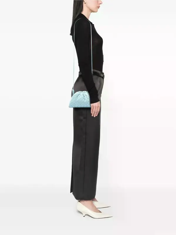 Bottega Veneta Nappa Intrecciato Mini Pouch Crossbody Bag - Blue