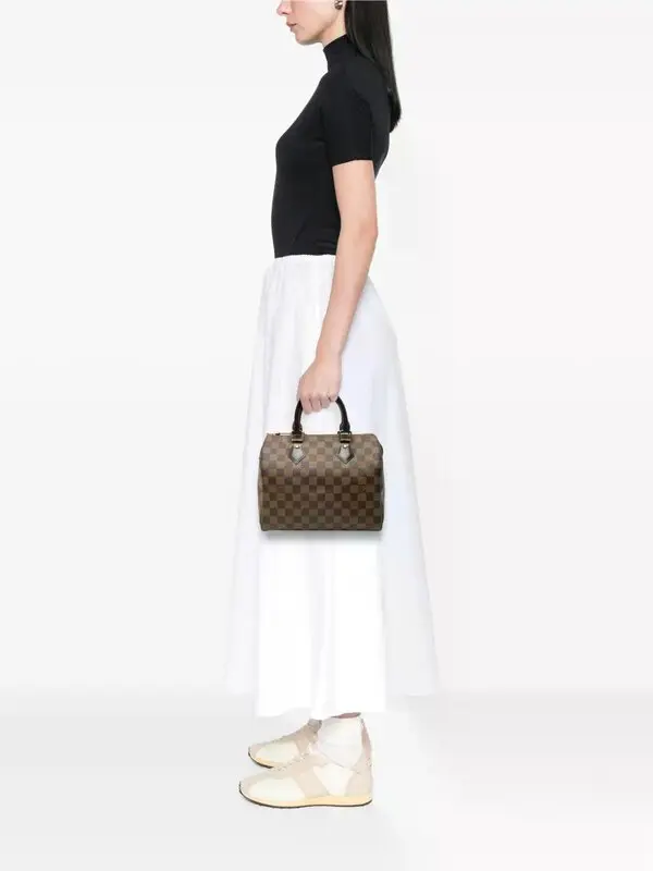 LOUIS VUITTON Damier Ebene Speedy 25 Boston Bag