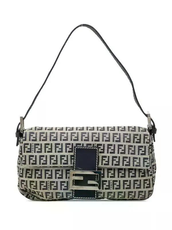 Fendi Zucchino Canvas Baguette Shoulder Bag