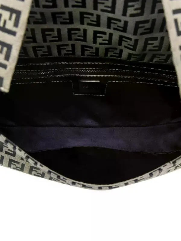 Fendi Zucchino Canvas Baguette Shoulder Bag