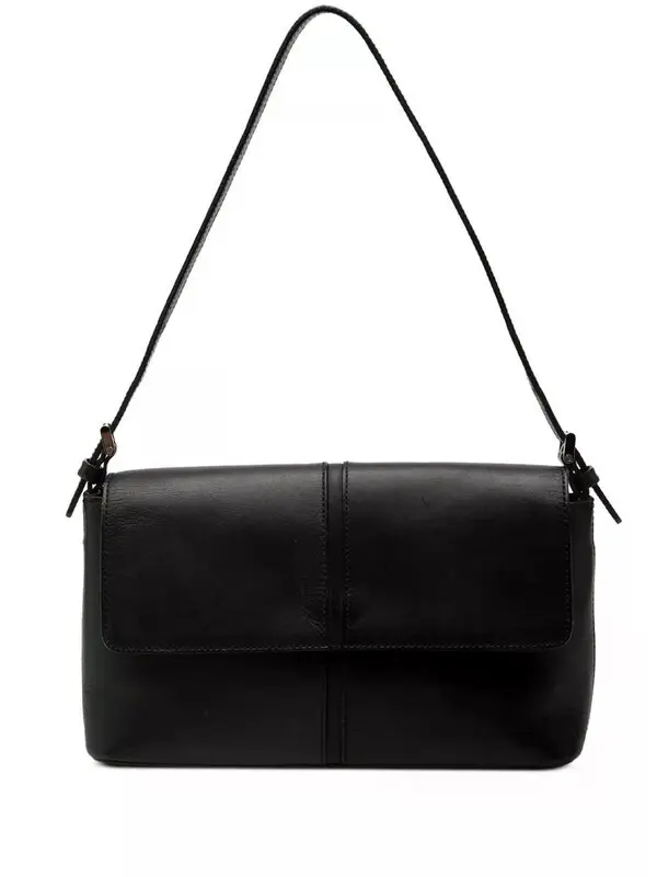 Burberry Leather Flap Shoulder Bag - Black