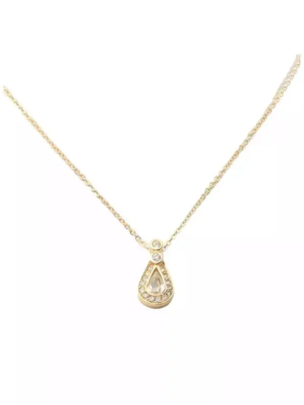 Dior Plated Strass Teardrop Pendant Necklace - Gold