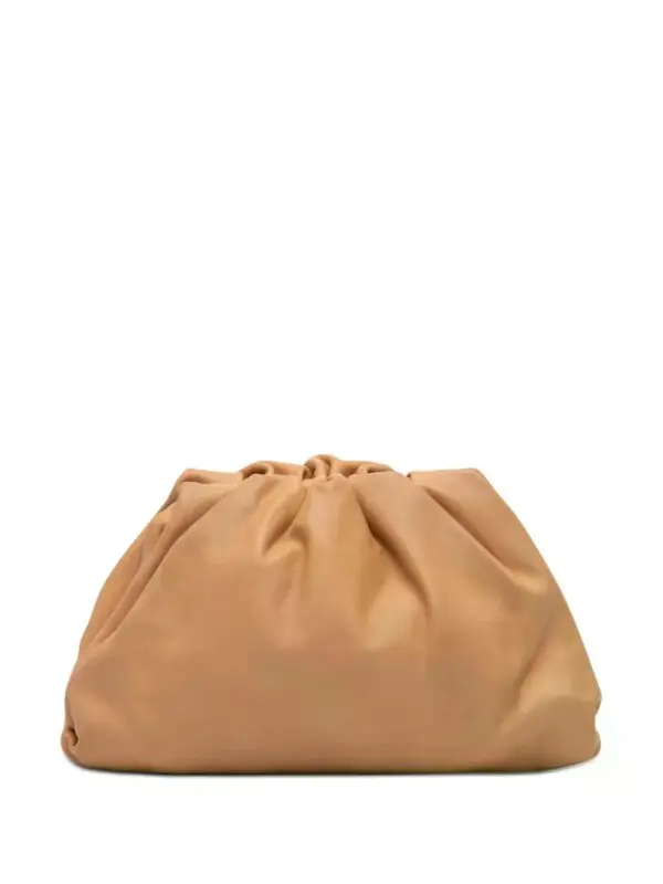 Bottega Veneta Teen Lambskin Pouch Clutch Bag - Neutrals