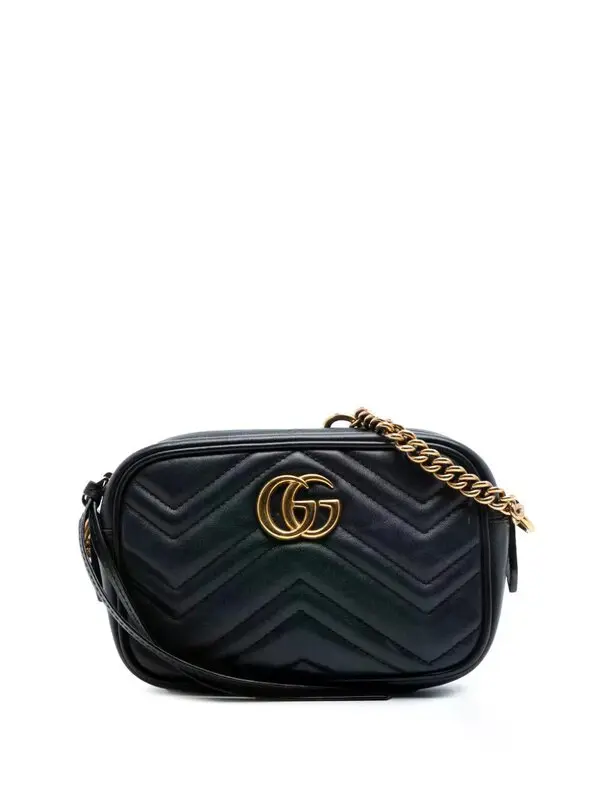 Gucci Gg Marmont Matelassé Leather Crossbody Bag - Black
