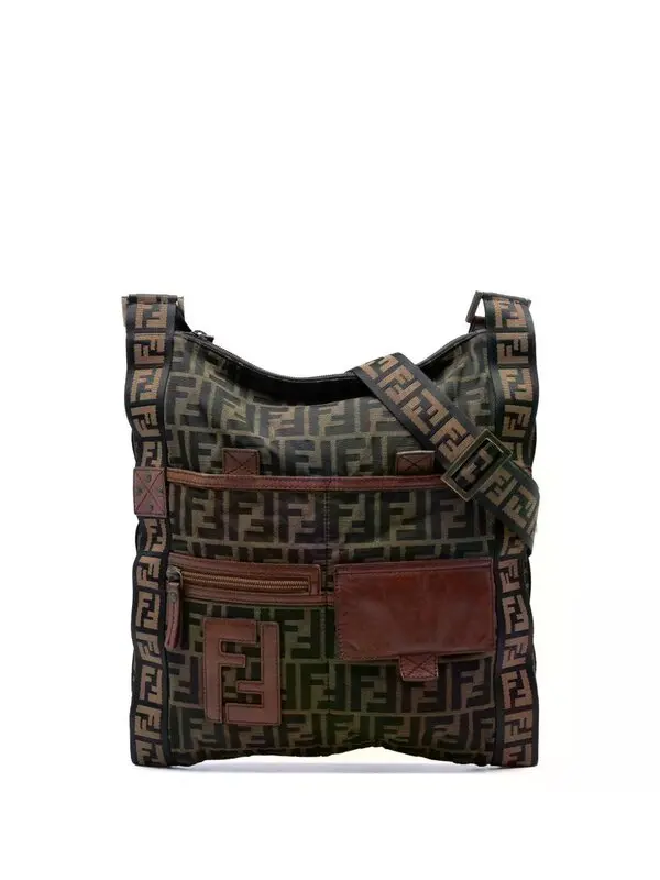 Fendi Zucca Canvas Ff Flat Messenger Bag - Brown