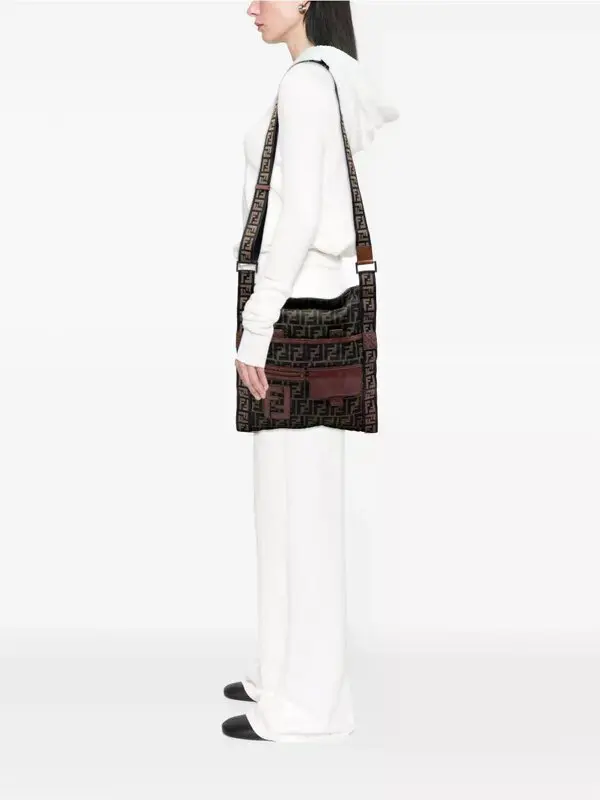 Fendi Zucca Canvas Ff Flat Messenger Bag