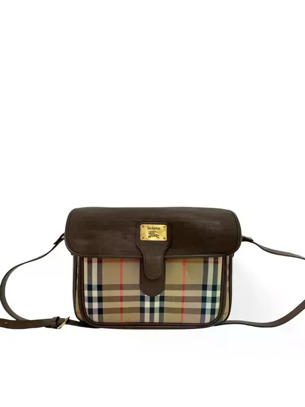 Burberry Haymarket Check Canvas Crossbody Bag - Neutrals