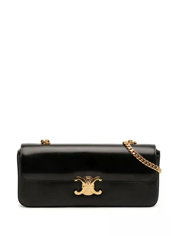 Celine Shiny Calfskin Triomphe Chain Shoulder Bag