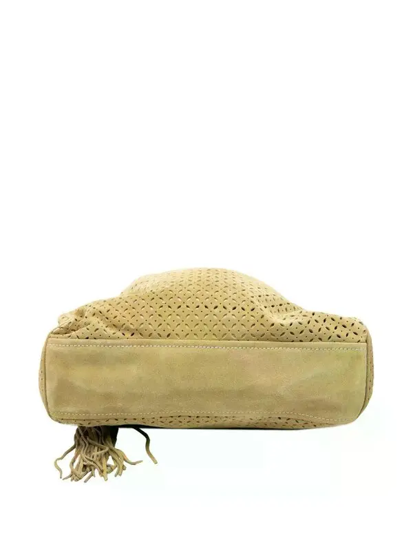 Miu Miu Laser Cut Suede Bamboo Top Handle Bag